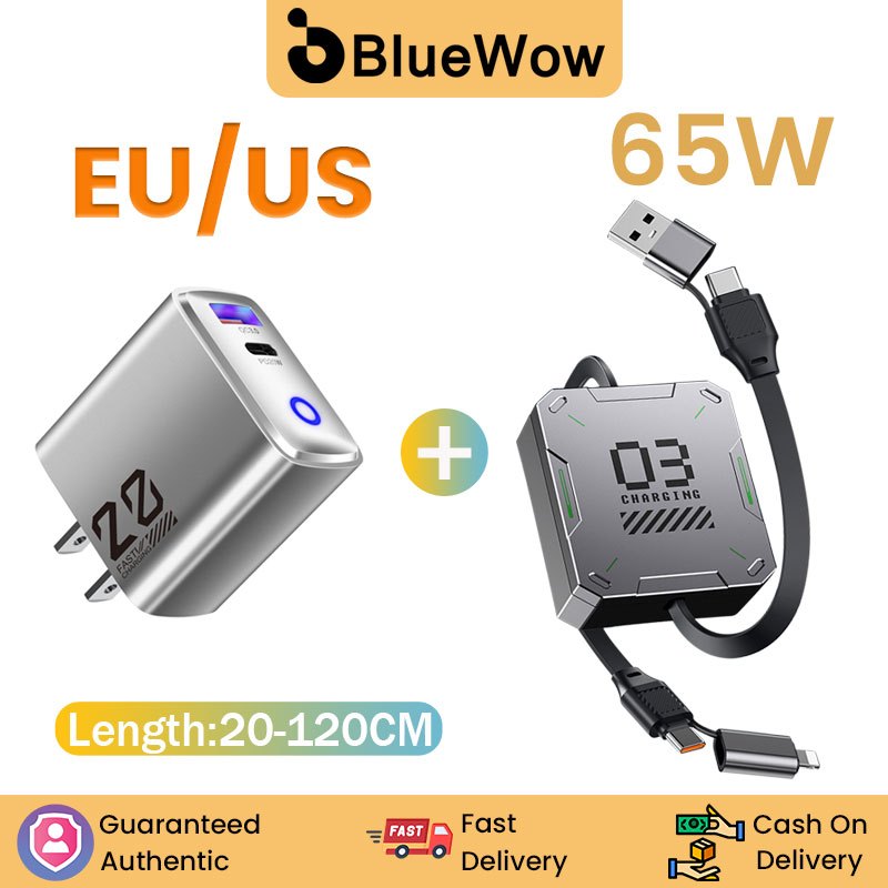 Bộ sạc nhanh BlueWow 65w Đầu sạc và cáp PD Thích hợp cho cáp sạc Android ip | Shopee Việt Nam