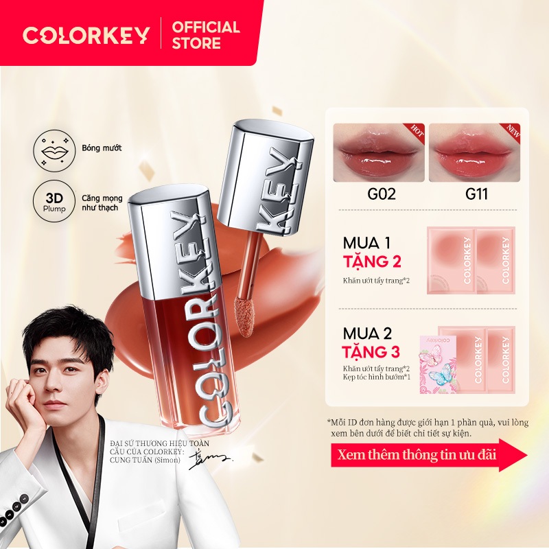 [15/12 LIVE] Son colorkey 3D Glossy son bóng nước bóng son bóng men môi ...