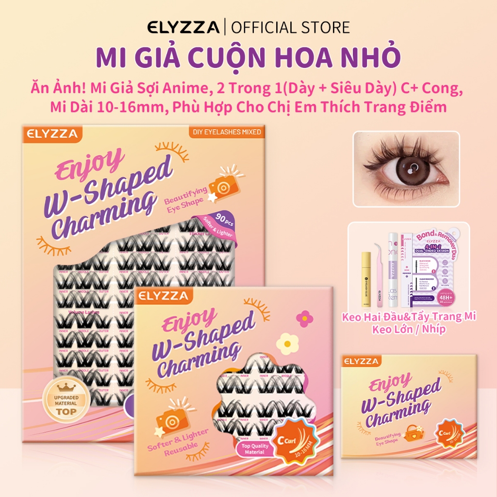 Mi Giả ELYZZA Cuộn Hoa Nhỏ 2 Trong 1 (Dài & Dày) 10-16mm, Có Thể Sử ...