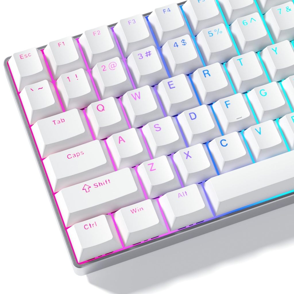 Womier Shine Through PBT Keycaps Pure White Custom Double Shot Key Caps ...