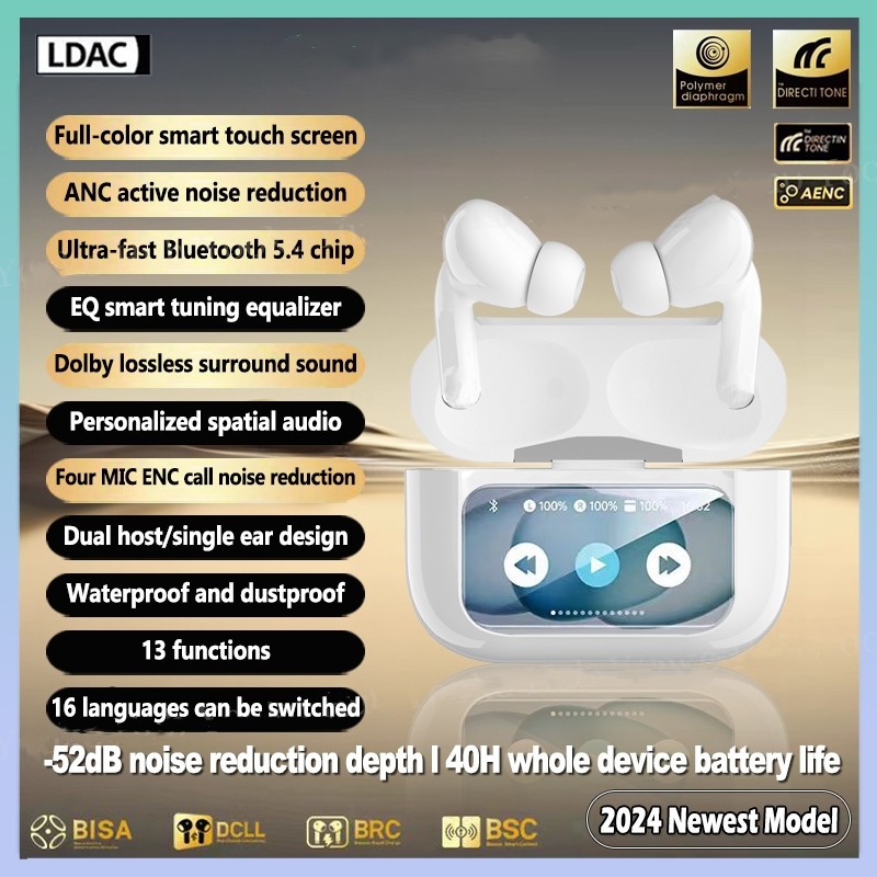 Tai nghe A9Pro Màn hình cảm ứng LED Tai nghe Bluetooth khử tiếng ồn Tai nghe A / ENC Hifi ...