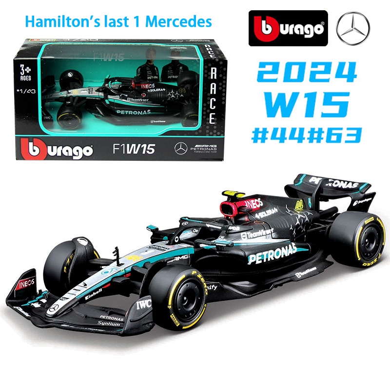 Bburago Xe Hơi Mercedes-AMG W14 W15 2024 F1 Tỉ Lệ 1: 43 #44 Tranh Treo Tường Trang Trí Hình ...