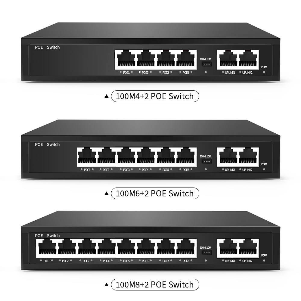6 / 8 / 10ports 10 / 100M 4 / 6 / 8 + 2 poe Cổng chuyển đổi poe 802.3at ...