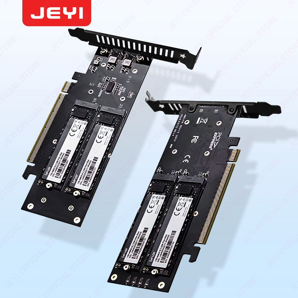 JEYI Thẻ mở rộng 4 SSD sang PCIe 4.0, Bộ chuyển đổi SSD 4 chìa khóa NVMe M.2 M sang PCIe X16 ...