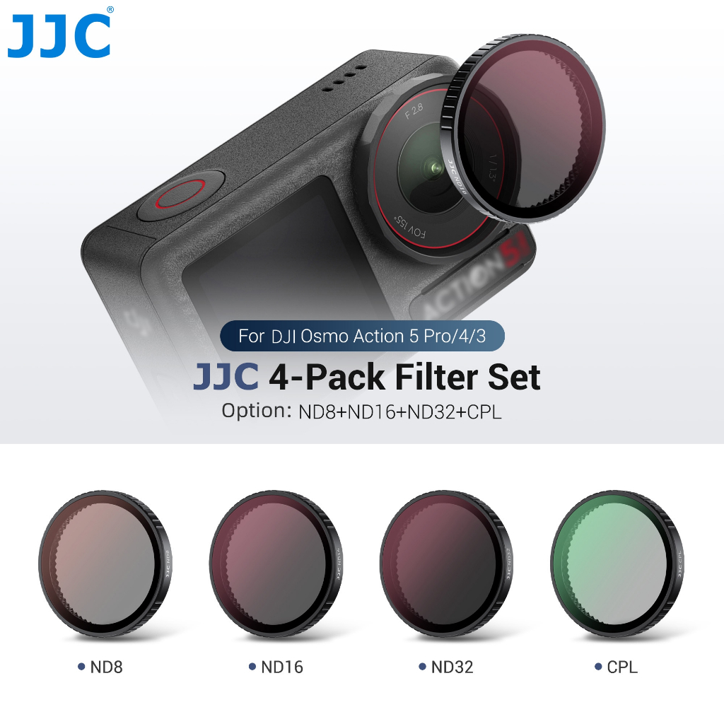 JJC ND CPL Filter/1/2 Bộ lọc sương mù đen cho DJI Osmo Action 5 Pro/Action 4/ Action 3 Mật độ ...
