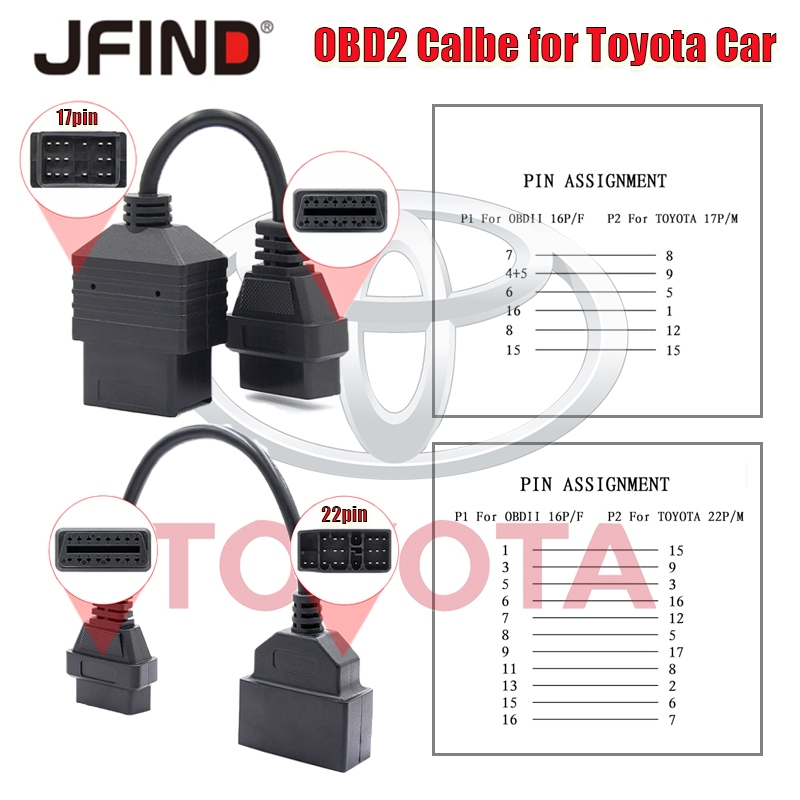 Cáp OBD Cho Xe Toyota 22Pin Đến OBD2 16Pin Kết Nối OBDII OBD2 Cáp Nối ...