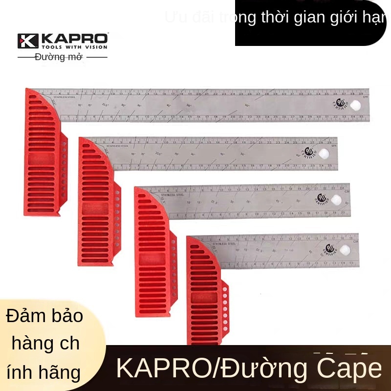 KAPRO Steel Woodworking Right Angle Rule Tool Đa chức năng Độ chính xác ...