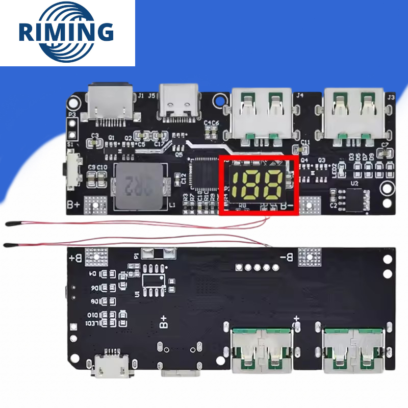 Qc4.0 QC3.0 LED Dual USB 5V 4.5A 22.5W Micro / Type-C USB Mobile Power Bank 18650 Mô-đun sạc Bảo ...