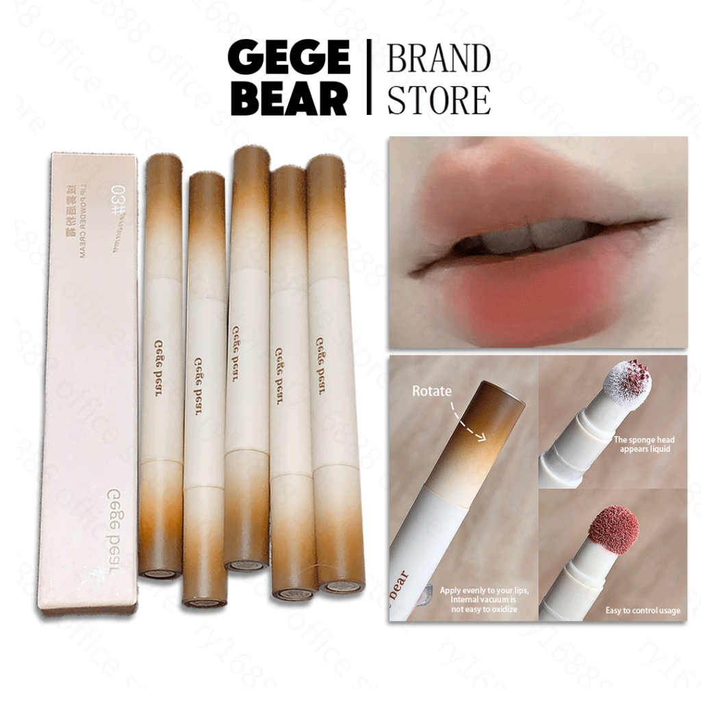 Gege BEAR Son Môi Smudge Brush 2 Trong 1 Chống Thấm Nước Mờ Nhung ...