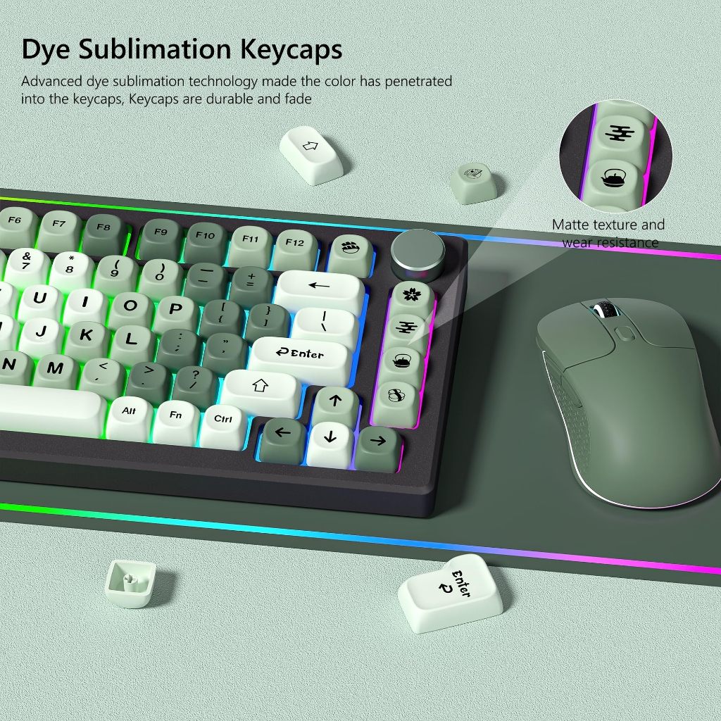 Nhiệt thăng hoa tròn Gradient xanh MOA Keycaps Bàn phím chơi game tùy ...