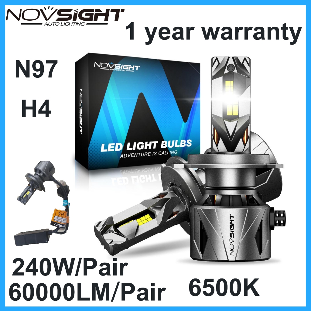 2 Gói Novsight 240W 60000LM 6500K N97 Trắng Ô Tô H4 H7 H11 9005 9006 Đèn Pha LED Bên Ngoài Trình ...