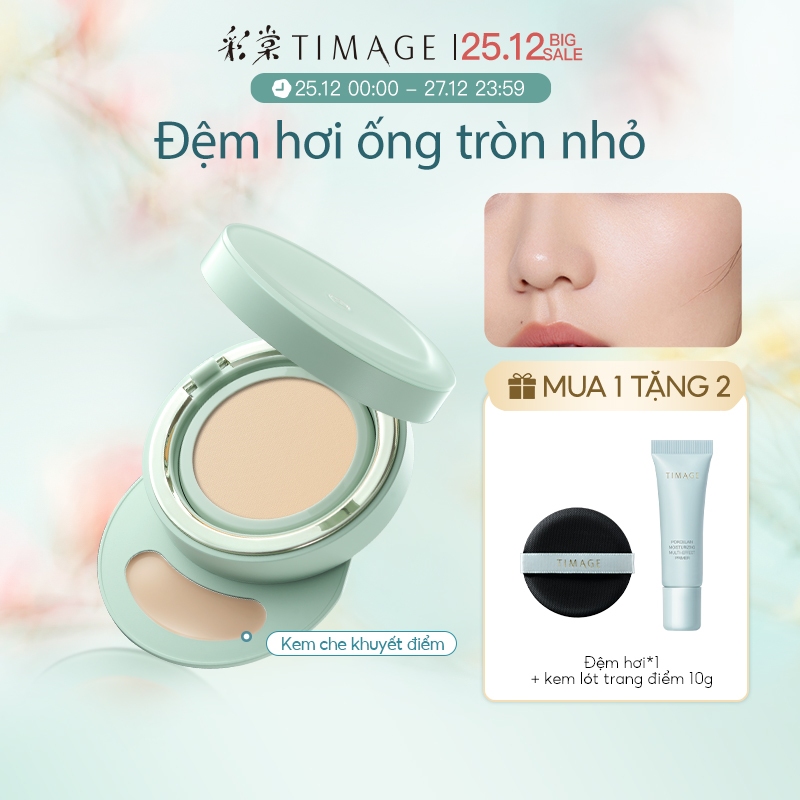 Kem nền dạng lỏng cushion TIMAGE ống nhỏ phù hợp da hỗn hợp che khuyết điểm lâu trôi và bền màu ...