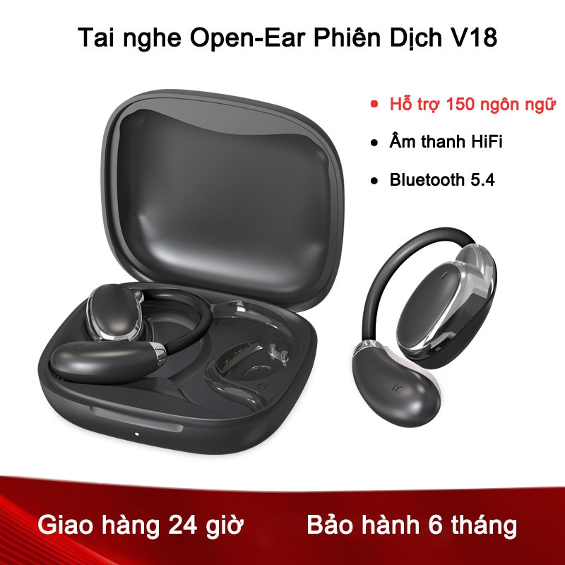 Tai nghe Open-Ear Bluetooth không dây Phiên Dịch V18 âm thanh HiFi ...