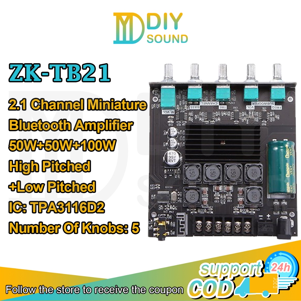 DIYSOUND Chính hãng ZK TB21 Kỹ Thuật Số Bảng Mạch Khuếch Đại Âm Thanh Subwoofer Bluetooth 5.0 ...
