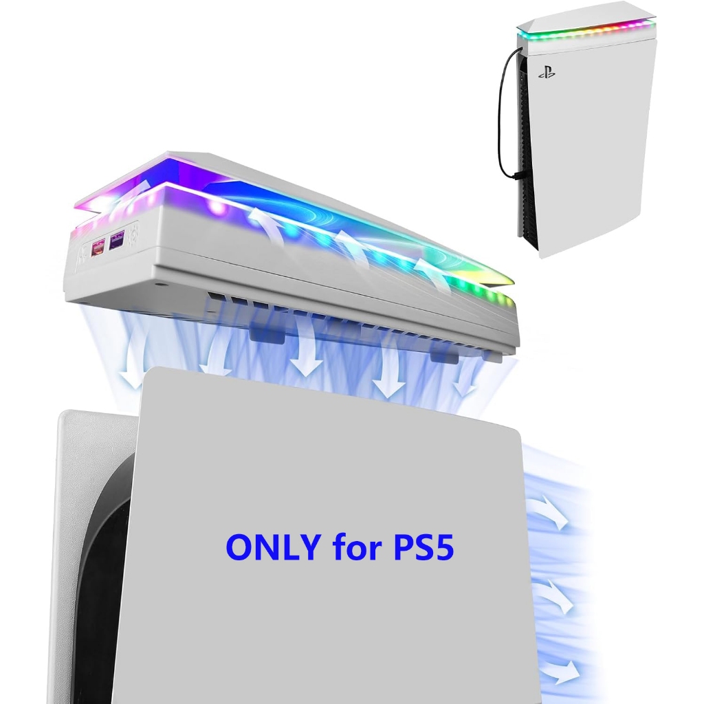 Quạt làm mát RGB trên cùng cho PS5, Quạt làm mát PS5 với nắp chống bụi ...