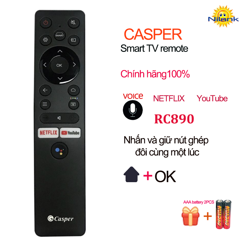 Chính hãng Giọng Nói Remote Điều Khiển CASPER Smart 4K UHD Android tivi ...