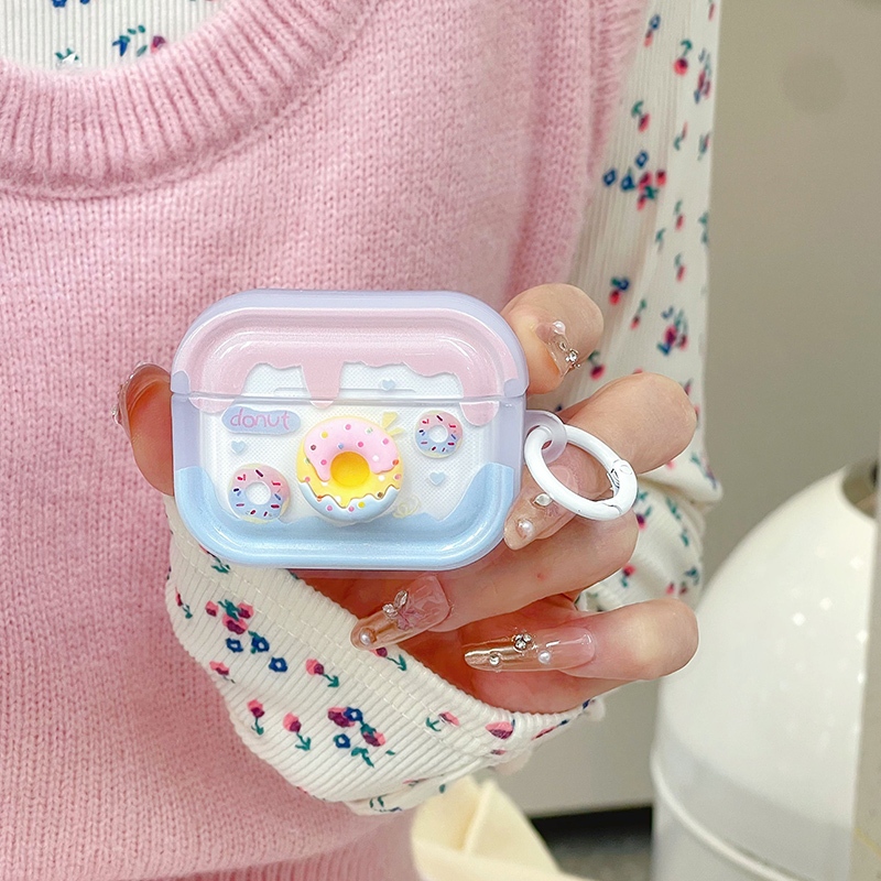 - Eclectic - Hộp bảo vệ tai nghe Bluetooth Donut màu xanh bột cho ...