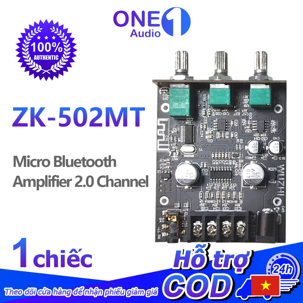 OneAudio Chính hãng ZK 502MT Bộ Khuếch Đại Âm Thanh mini bluetooth 5.0 2x50W mạch 2.1 mạch loa ...