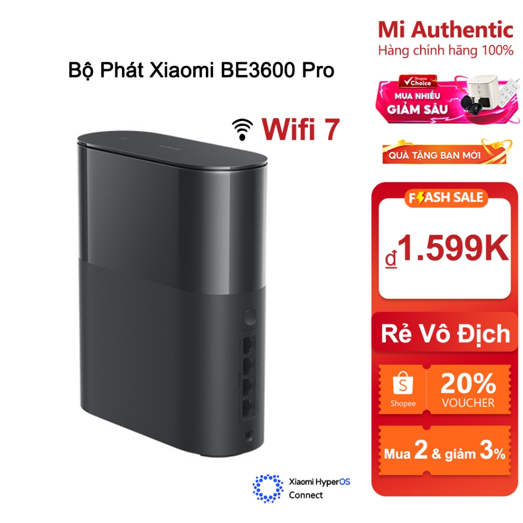 Bộ định tuyến toàn bộ nhà Xiaomi (MI) BE3600Pro [Xiaomi 15 Internet Good Partner] Bảo hiểm toàn ...