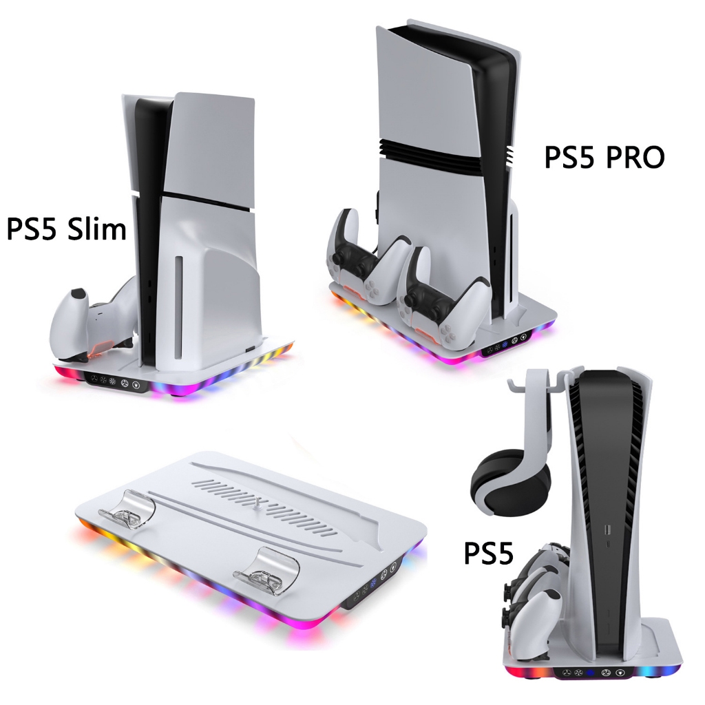 DOBE RGB Đế làm mát đa chức năng với sạc tay cầm cho PS5 Pro/PS5 Slim ...