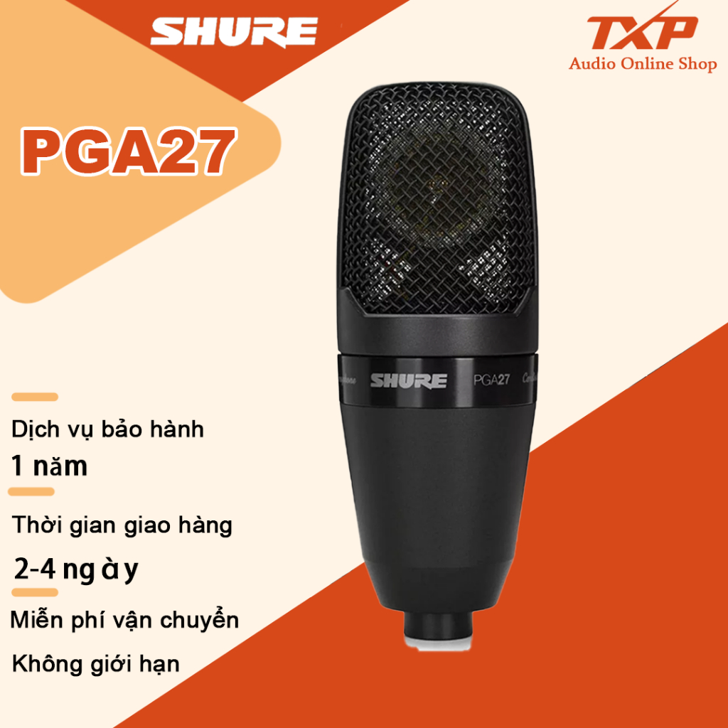 Micro ngưng tụ Shure PGA27 - Micrô bên màng lớn để ghi âm / âm thanh và biểu diễn trực tiếp ...