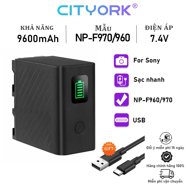 Pin Máy Ảnh CITYORK Sony NP F970 F960 F750 F770 QM91D | Shopee Việt Nam