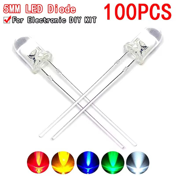 100 Chiếc 5 mm LED Diode 5 mm Các Loại Trong Suốt Ấm Trắng Xanh Đỏ Xanh ...