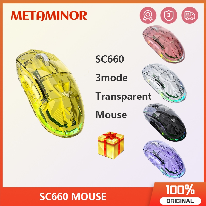 Chuột cơ chơi game không dây RGB Aula SC660 Bluetooth trong suốt / 2.4G ...