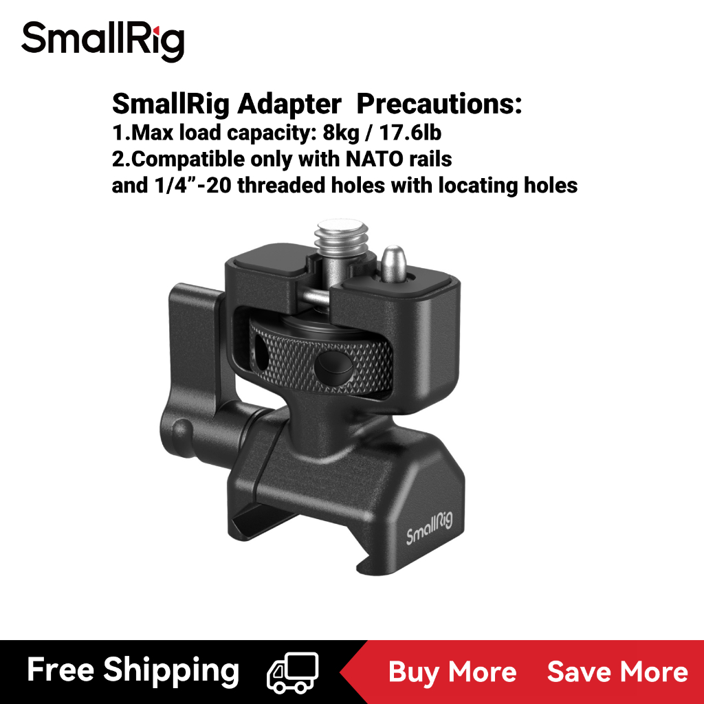Bộ chuyển đổi SmallRig với đường ray NATO và lỗ ren 1 / 4 ” -20 có lỗ ...