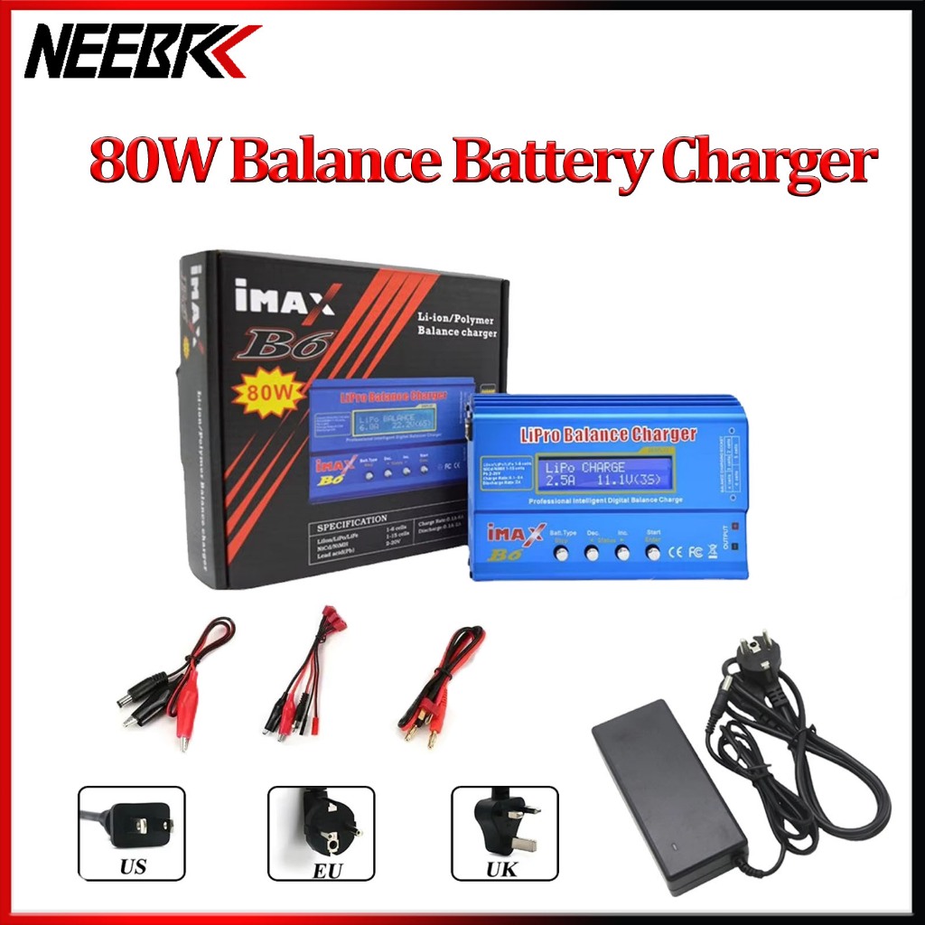 Neebrc Bán chạy nhất iMAX B6 80W Sạc pin Lipo NiMh Li-ion Ni-Cd Nguồn điện LCD kỹ thuật số RC Bộ ...