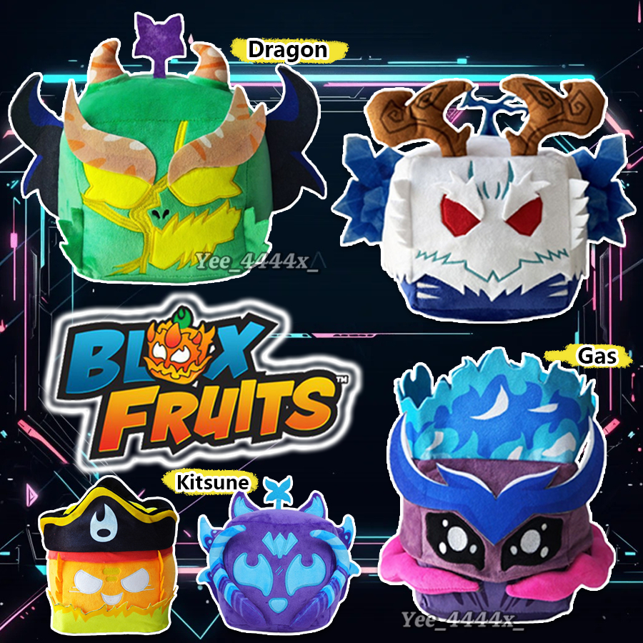 Blox Fruits Plushies Dragon Fruit, Kitsune Fruit, Gas Fruit Game Ngoại ...