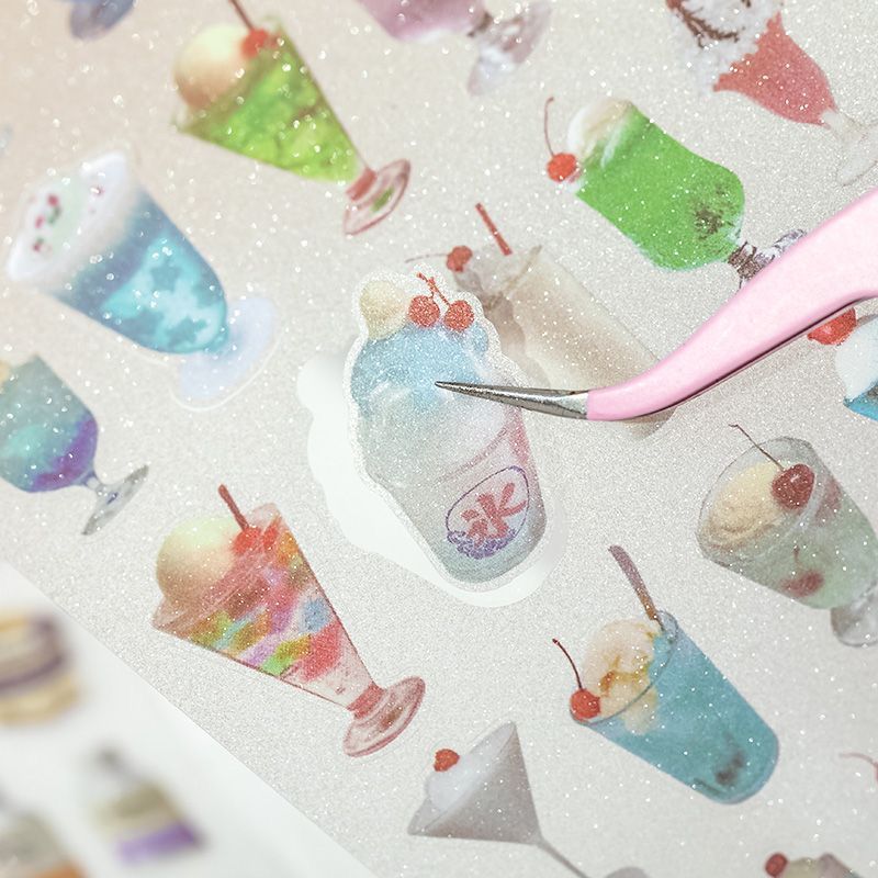 Ohaya | Retro Thực Phẩm Đồ Uống Miếng Dán Gói Cổ Nhấp Nháy Chống Nước Miếng Dán Tự Làm Sổ Tay ...