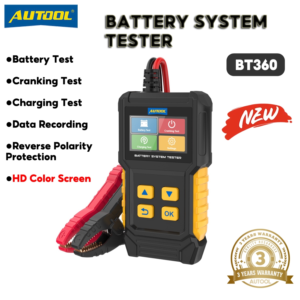 AUTOOL BT360 12V Kiểm Tra Pin Kỹ Thuật Số Ô Tô Chẩn Đoán Kiểm Tra Pin Máy Phân Tích Xe Cranking ...