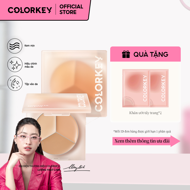 [LIVE] Bảng màu che khuyết điểm ba màu Colorkey đánh dấu mụn kem che khuyết điểm tự nhiên ...
