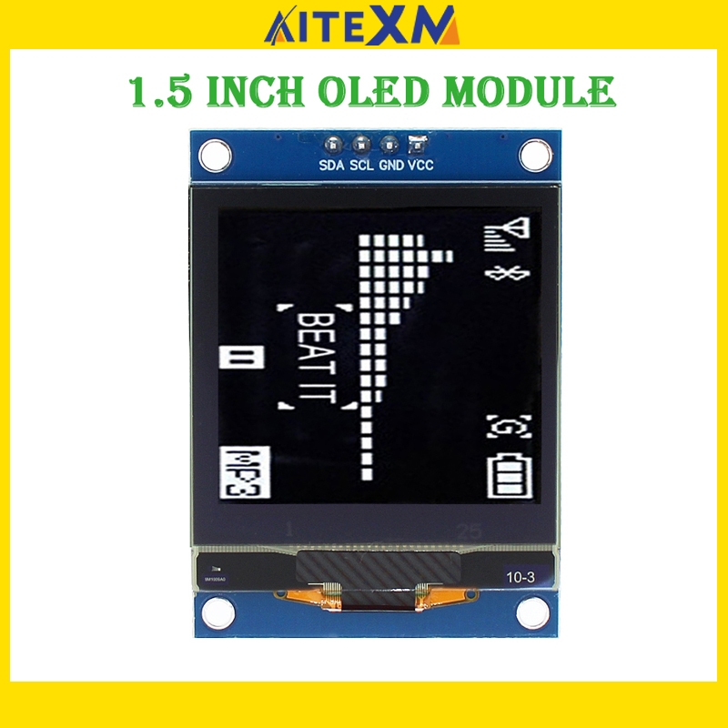 Mô-đun màn hình tấm chắn OLED 1,5 Inch 128x128 SH1107 3.3V-5V cho Raspberry Pi cho STM32 cho ...