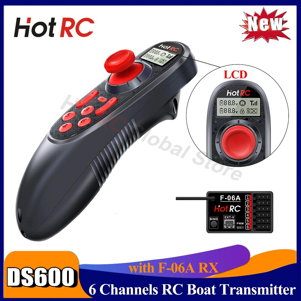 Hotrc Hot rc DS-600 DS600 6CH 2.4GHz FHSS Bộ phát hệ thống vô tuyến Bộ điều khiển từ xa DS600 Bộ ...