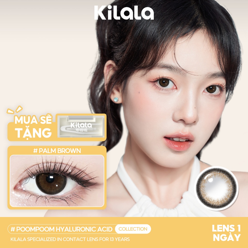 10 chiếc Kính áp tròng Kilala lens 1 ngày màu nâu Palm Brown DIA 14.0mm ...