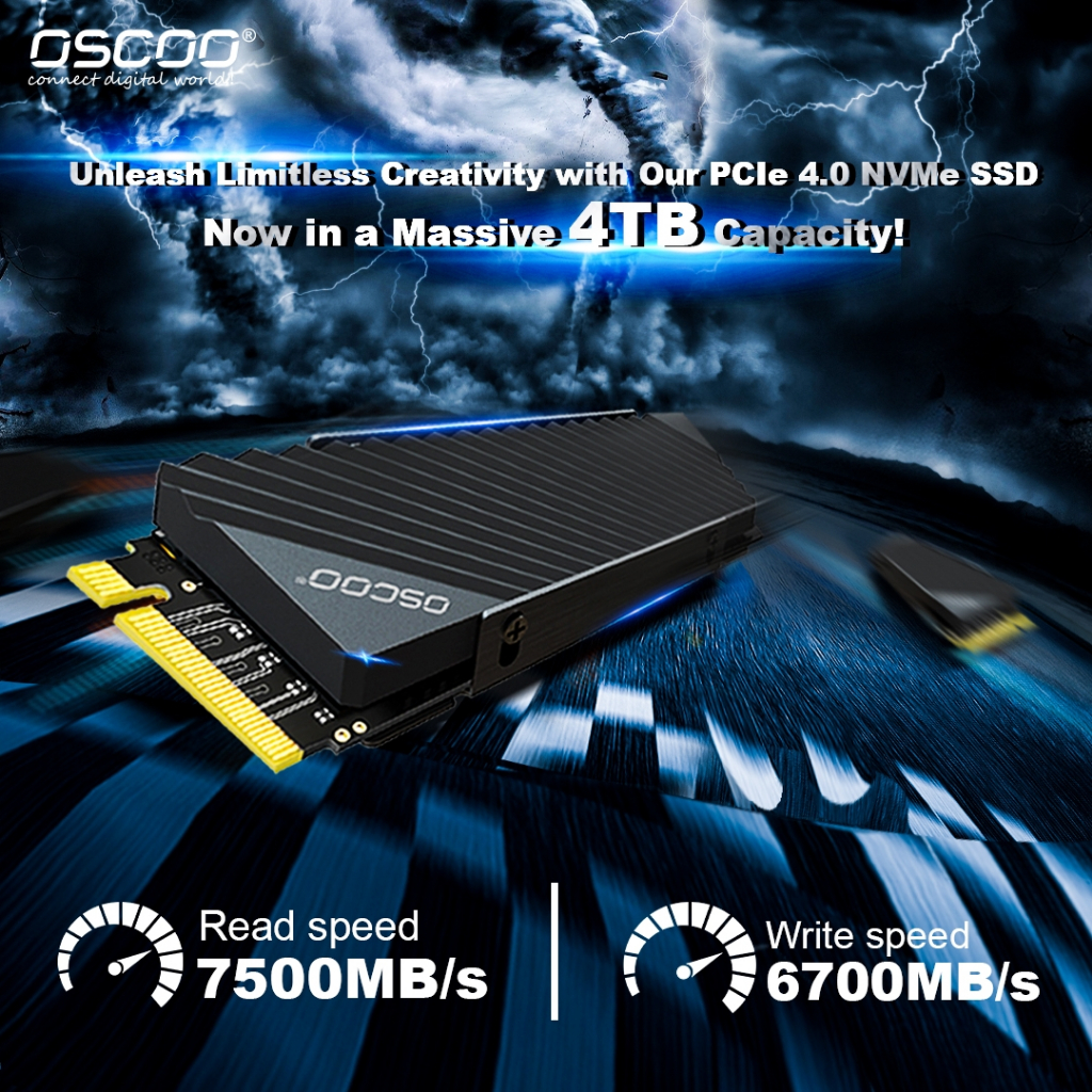 Ổ cứng SSD OSCOO 3D TLC NVME PCle Gen4.0*4 dành cho các trò chơi PC độ ...