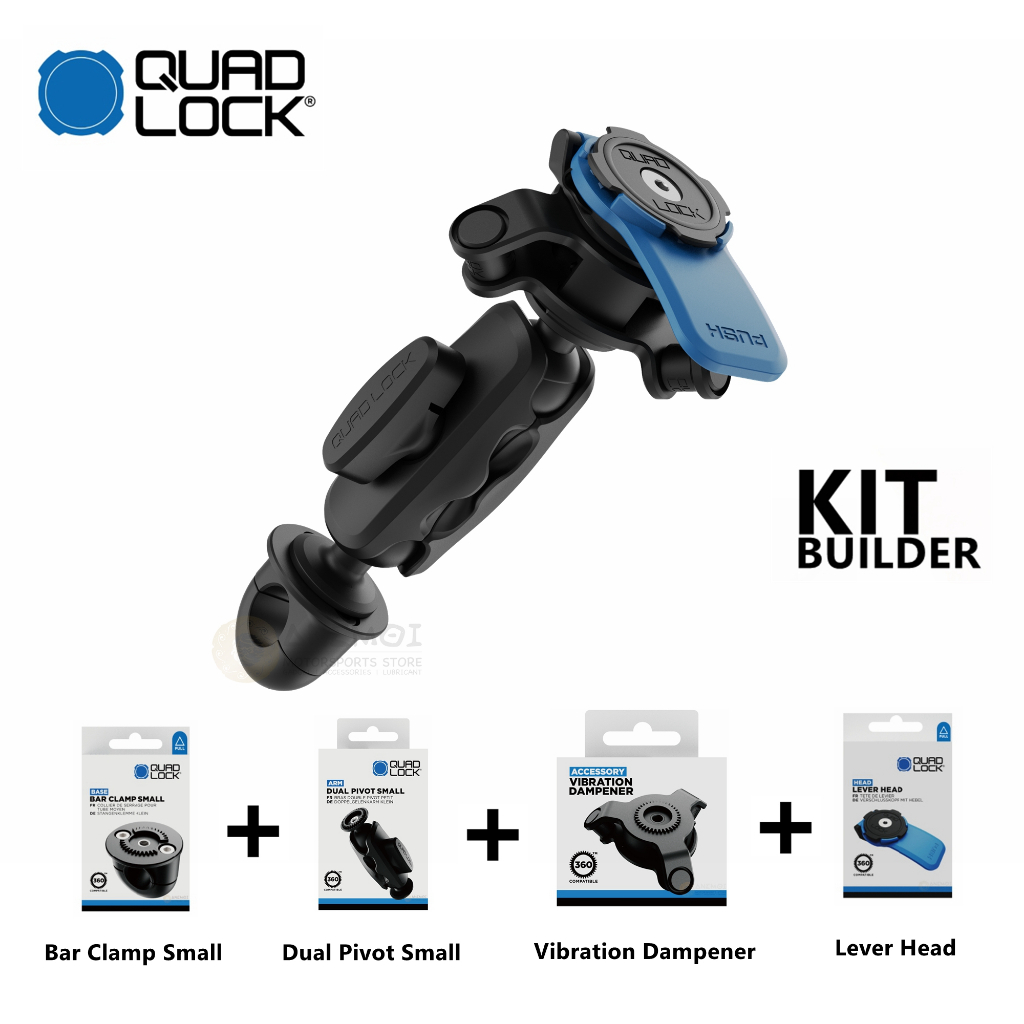 4 mặt hàng Quad Lock 360 bộ xây dựng Thanh kẹp Giá đỡ điện thoại nhỏ có ...