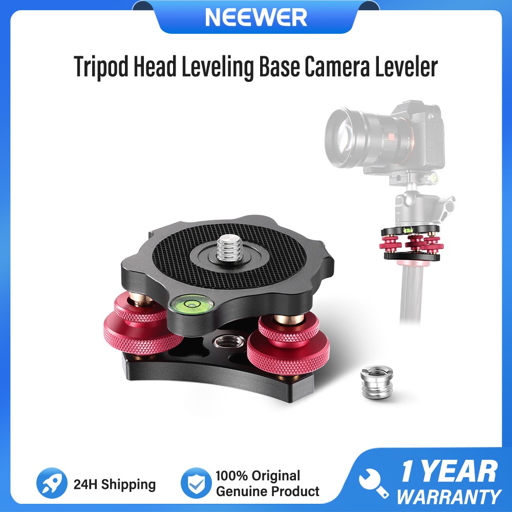 Neewer Tripod Head Leveling Base Camera Leveler Máy Bay Cấp Hợp Kim Nhôm 3 Trục Tri Wheel Head
