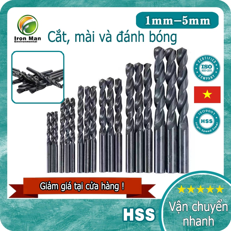 Mũi khoan xoắn 1mm-5mm HSS Mũi khoan thép tốc độ cao Mũi khoan bàn Mũi khoan súng lục Mũi khoan ...