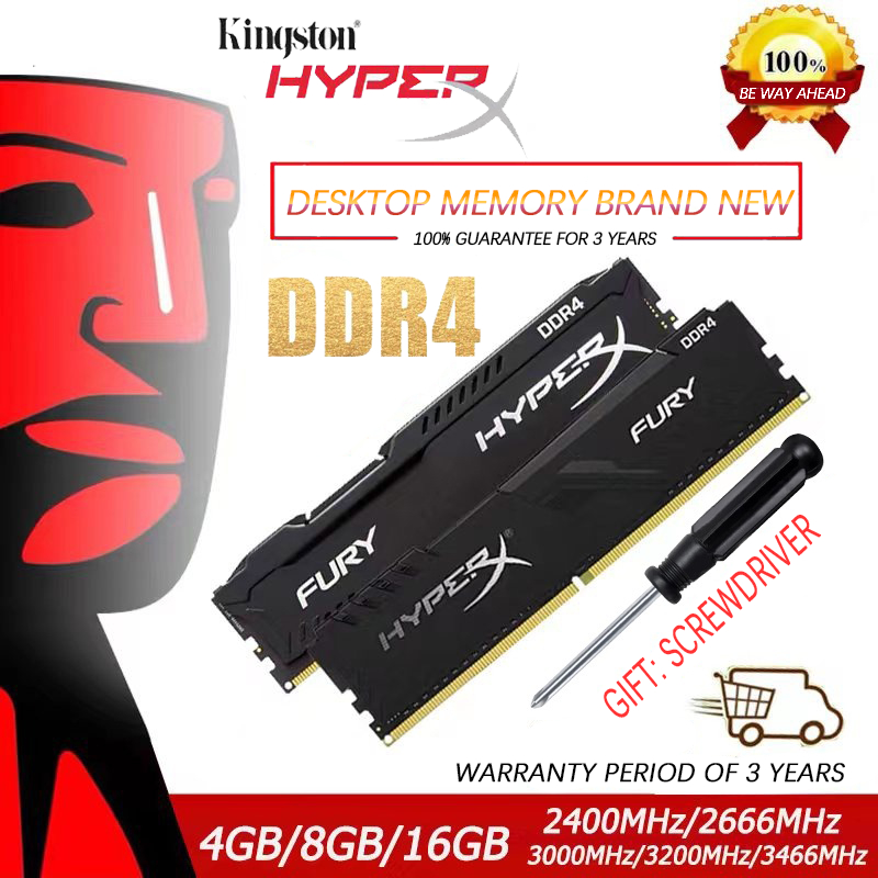 [24h] RAM máy tính để bàn DDR4 Bộ nhớ DIMM Kingston Hyperx 4gb / 8GB / 16GB 2400 / 2666 ...