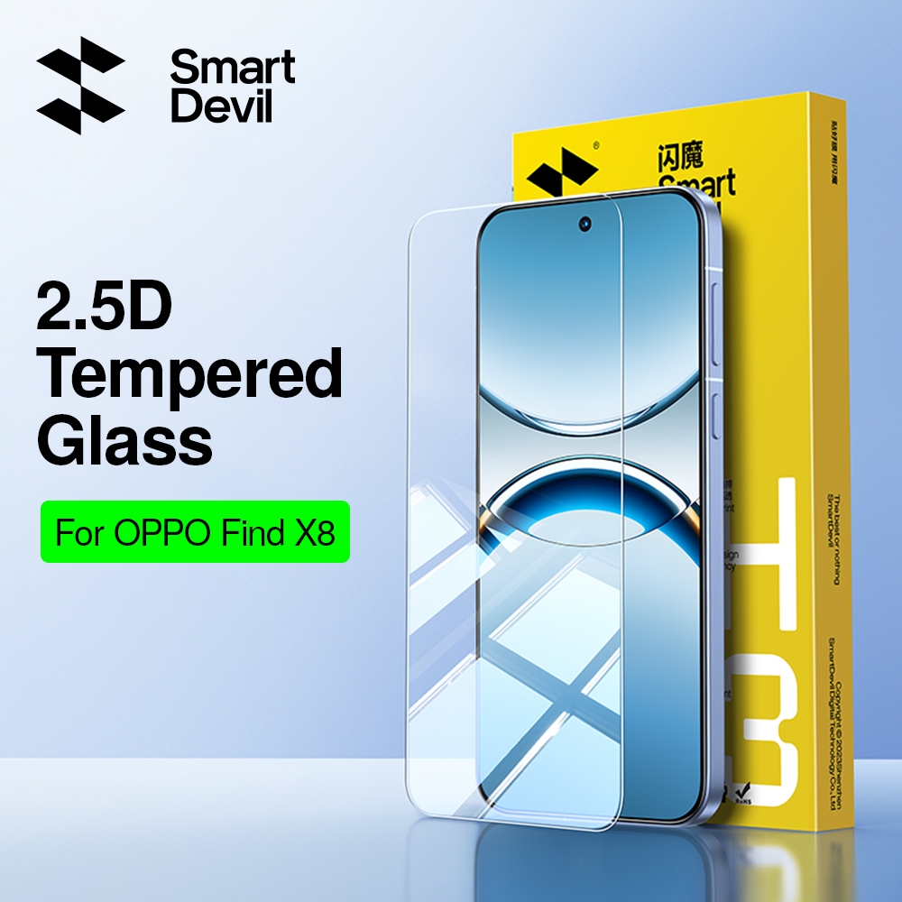 Kính Cường Lực SmartDevil Cho OPPO Find X8 Kính Bảo Vệ HD Không Lỗ Toàn Màn Hình Chống Cháy Nổ ...