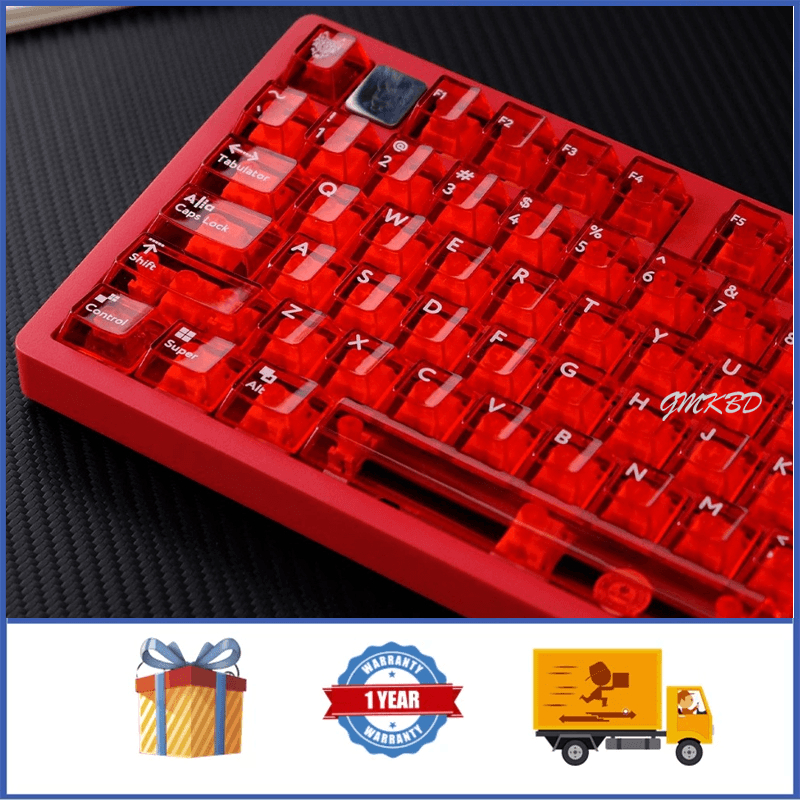 114 phím màu đỏ trong suốt keycap PC chất liệu pad in hình anh đào ...