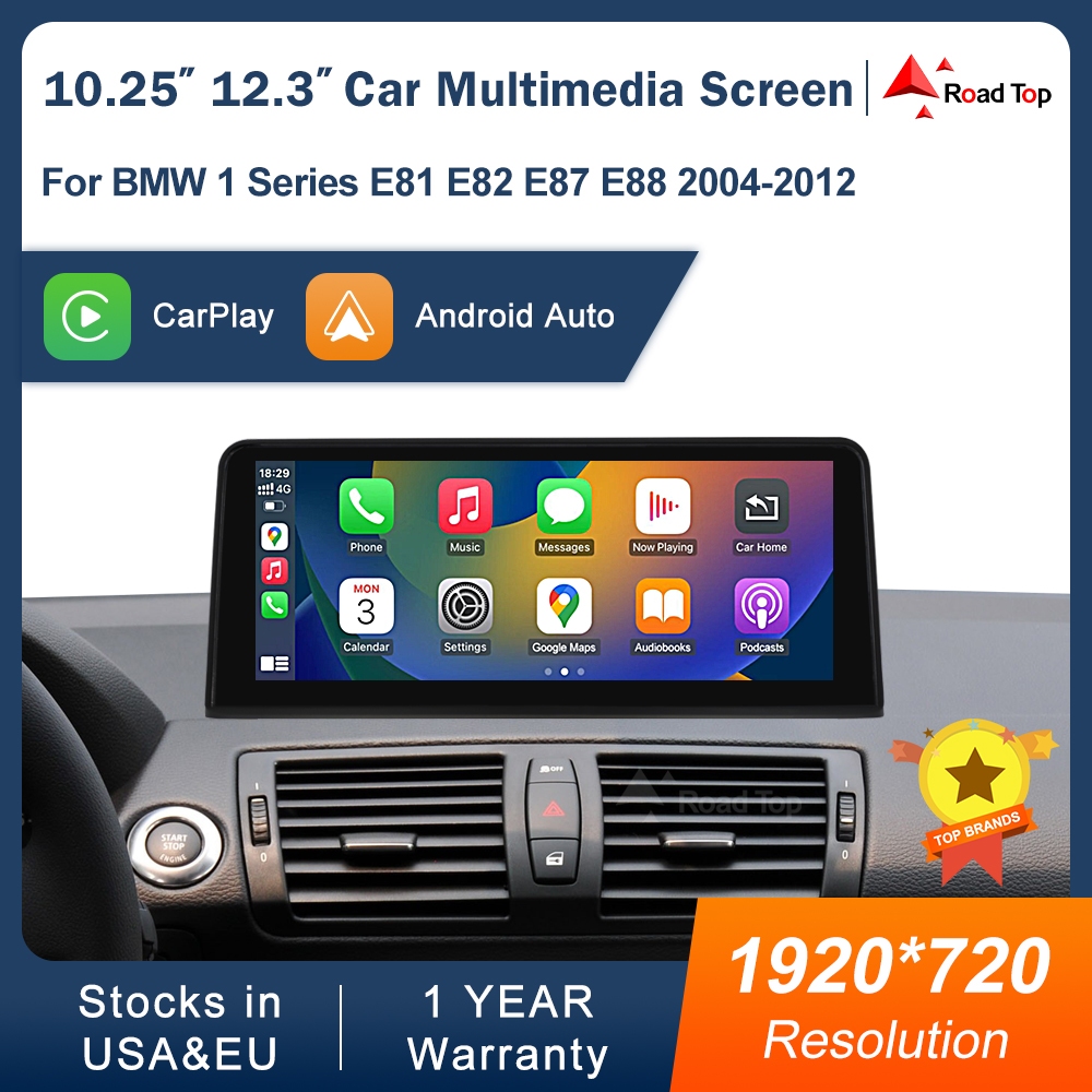 Màn hình cảm ứng Linux không dây 10.25 / 12.3 inch cho BMW 1 Series E81 E82 E87 E88 2004-2012 ...