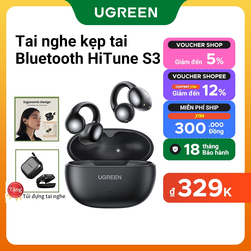 UGREEN HiTune S3 Tai Nghe Không Dây Thật Tai Kẹp Tai Hút Tai Nghe Nhét Tai Âm Thanh Mở Tai Nghe ...