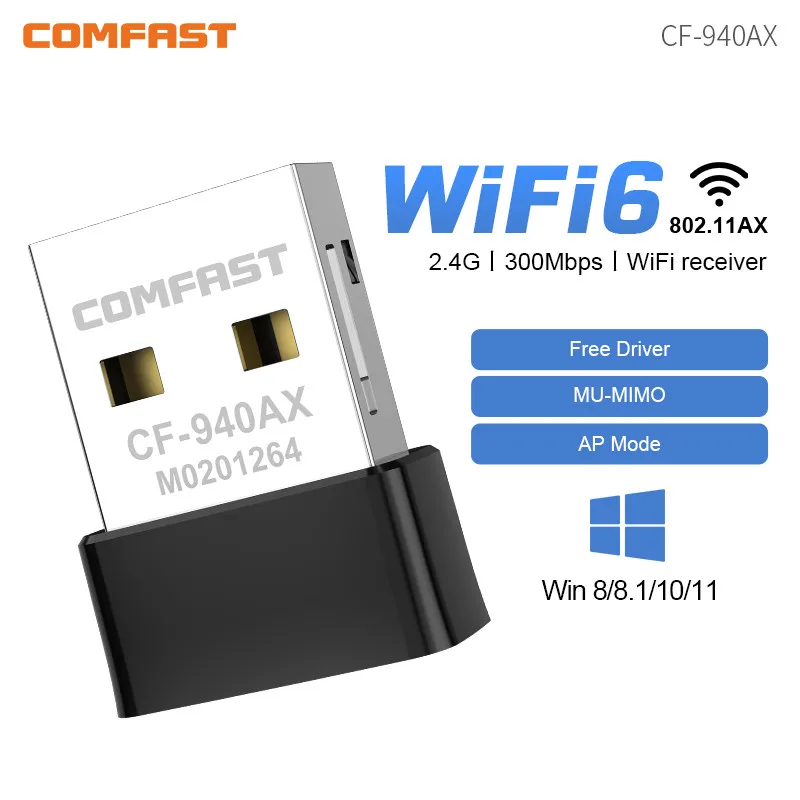 Comfast Mini Usb Wifi Adapter AX286 Adaptador WiFi 6 Dongle 2.4Ghz 11AX Tín Hiệu Tiếp Nhận Cho ...