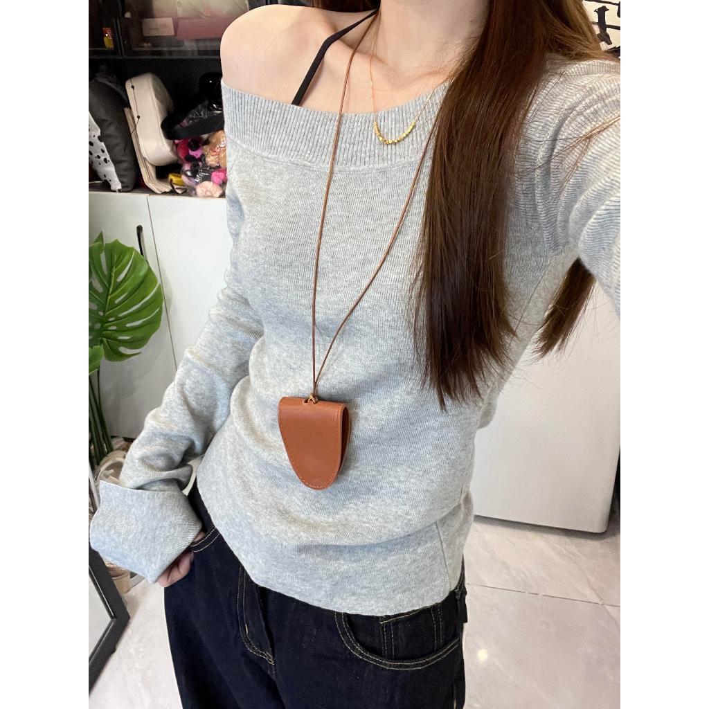 【Forya】Áo thun nữ v cổ áo Tinh khiết ham muốn Trang chủ Thu đông trang ...