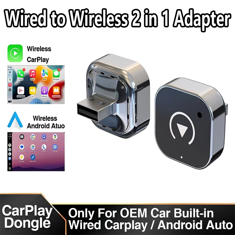 2 Trong 1 Không Dây CarPlay Android Tự Động Adapter USB Dongle Thông ...