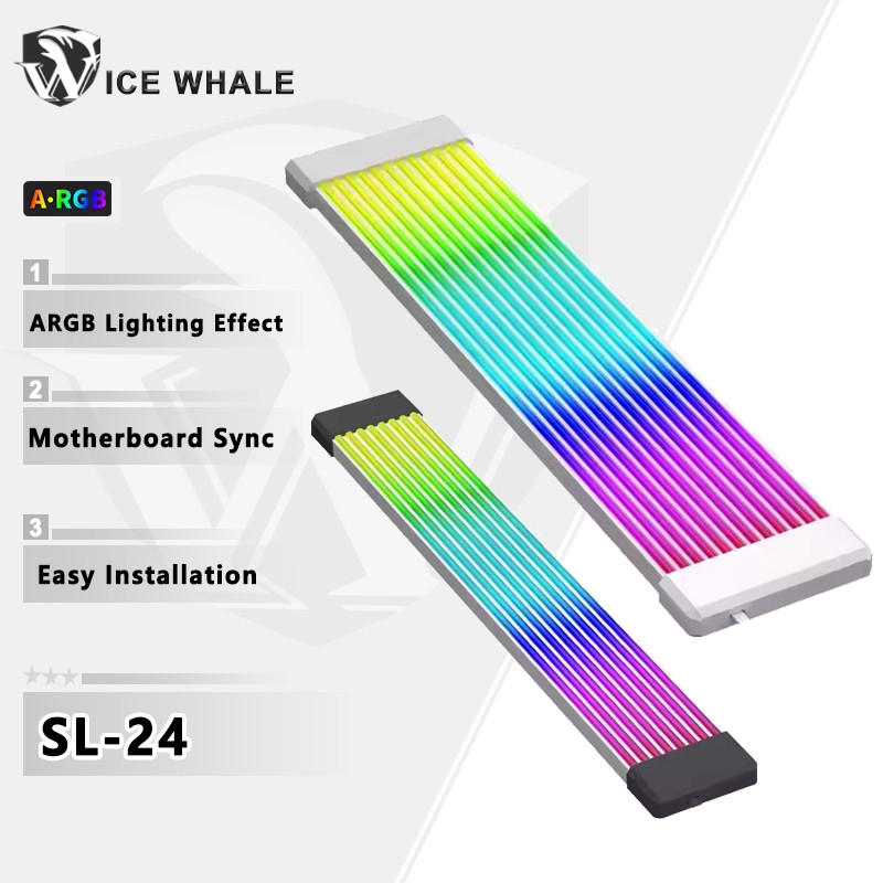 Ice Whale SL-24 ARGB Neon Line 24PIN Bo mạch chủ 8PIN Card đồ họa Dây ...